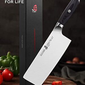 TUO Cleaver Knife, 7 inch Chinese Cleaver Vegetable Meat Cleaver Knife, High Carbon Stainless Steel Chopping Knife with Ergonomic