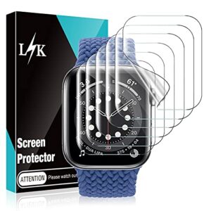 lϟk 6 pack apple watch series 8/7 41mm screen protector & apple watch 40mm series 6/5 screen [upgrade soft film] self-healing flexible tpu film ultra-thin screen protector for apple watch 41mm, 40mm