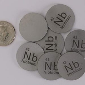 Niobium (Nb) 27mm Metal Disc 99.95% Pure for Collection or Experiments