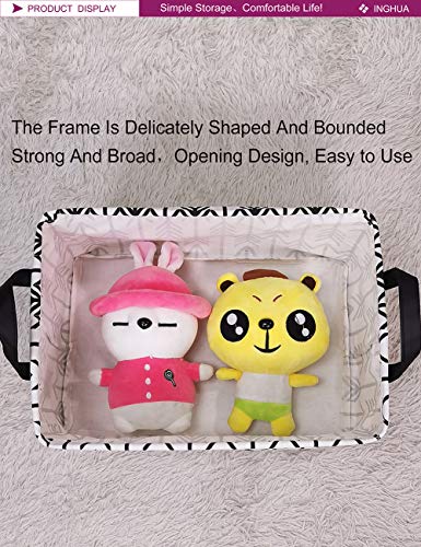 INGHUA Rectangular Storage Basket Fabric Organizer Bin for Toys,Books,Clothes,Gifts,Pets-Perfect for Home,Office,Nursery,Dorm,Shelf(Rec Black Arrows)