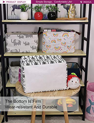 INGHUA Rectangular Storage Basket Fabric Organizer Bin for Toys,Books,Clothes,Gifts,Pets-Perfect for Home,Office,Nursery,Dorm,Shelf(Rec Black Arrows)