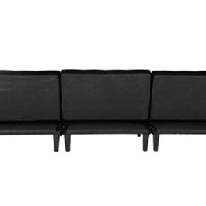 Zushule Convertible Sectional Couch with Chaise Lounge for Living Room, Comfy Velvet Fabric L-Shaped Reversible Reclining Sofa with 3 Seats and Pillows, for Small Apartment and Spaces - (Black)