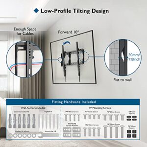 BONTEC Tilting TV Wall Mount for Most 17-86 inch LED OLED LCD Flat Curved Screen TVs, TV Wall Bracket Holds up to 165LBS, Max VESA 600 x400mm