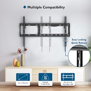 BONTEC Tilting TV Wall Mount for Most 17-86 inch LED OLED LCD Flat Curved Screen TVs, TV Wall Bracket Holds up to 165LBS, Max VESA 600 x400mm