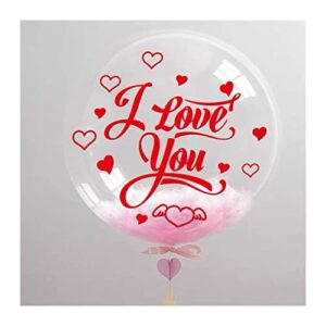 Dzrige Valentine's Day Heart Stickers I Love You Balloon Stickers Bobo Balloon Decals for Valentines Party Family Gathering Wedding Anniversary Decorations (Red)