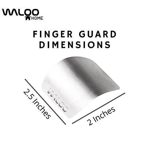 WALOO Stainless Steel Finger Guard for Cutting | Knife Cutting Protector & Kitchen Tool Guards | Kitchen Safe Chop Cut Tool Avoid Hurting During Slicing & Chopping (3 Pack, Silver)