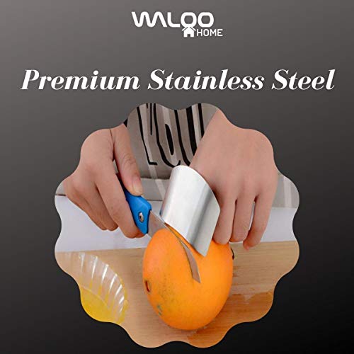 WALOO Stainless Steel Finger Guard for Cutting | Knife Cutting Protector & Kitchen Tool Guards | Kitchen Safe Chop Cut Tool Avoid Hurting During Slicing & Chopping (3 Pack, Silver)