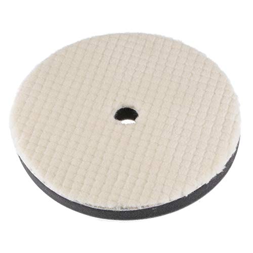 uxcell 7" Wool Felt Sponge Polishing Pad Hook and Loop Buffing Wheel with Hole Medium Polishing for Orbital Polisher Buffer