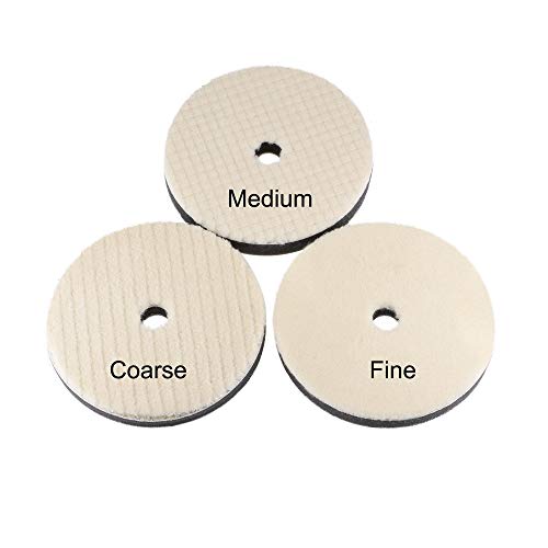 uxcell 7" Wool Felt Sponge Polishing Pad Hook and Loop Buffing Wheel with Hole Medium Polishing for Orbital Polisher Buffer