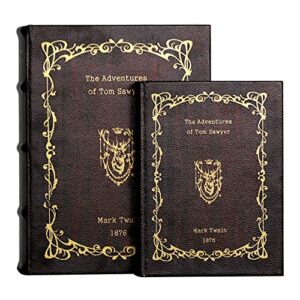 artsss decorative book boxes antique book invisible box, faux wood set of 2 storage set