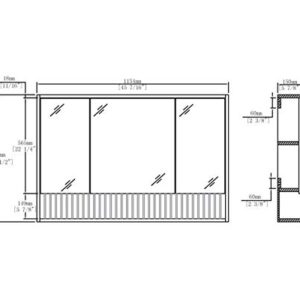 Fine Fixtures Venezian 45" Medicine Cabinet Black