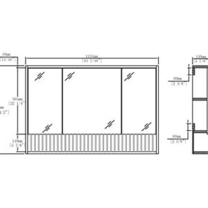 Fine Fixtures Venezian 45" Medicine Cabinet Black