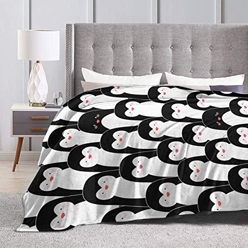 CUAJH Cute Penguins Blanket 50"x60", Lightweight Soft Flannel Fleece Throw Blanket for Bed Couch Sofa Chair Office