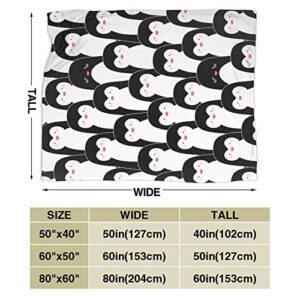 CUAJH Cute Penguins Blanket 50"x60", Lightweight Soft Flannel Fleece Throw Blanket for Bed Couch Sofa Chair Office