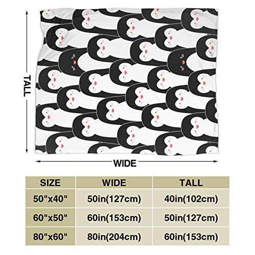 CUAJH Cute Penguins Blanket 50"x60", Lightweight Soft Flannel Fleece Throw Blanket for Bed Couch Sofa Chair Office