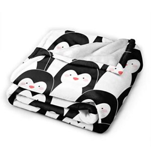 CUAJH Cute Penguins Blanket 50"x60", Lightweight Soft Flannel Fleece Throw Blanket for Bed Couch Sofa Chair Office