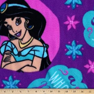 1-1/2 Yard - Jasmine Aladdin Purple & Turquoise Fleece Fabric - Officially Licensed (Great for Quilting, Sewing, Craft Projects, Throw Blankets, Pillows & More) PreCut 1-1/2 Yard X 60" Wide