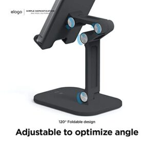 elago M5 Adjustable Phone Stand – Cell Phone Holder for Desk Compatible with iPhone 12 (5.7, 6.1, 6.7) and Compatible with All iPhone Models, All Smartphones (Black)