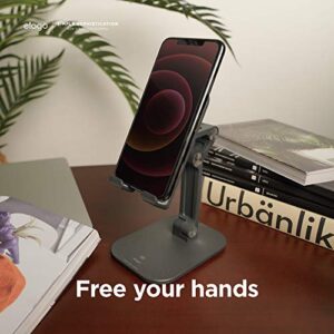 elago M5 Adjustable Phone Stand – Cell Phone Holder for Desk Compatible with iPhone 12 (5.7, 6.1, 6.7) and Compatible with All iPhone Models, All Smartphones (Black)