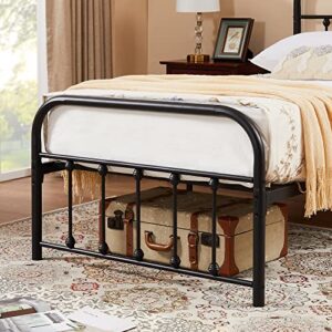 VECELO Metal Platform Bed Frame, Mattress Foundation with Headboard & Footboard,No Box Spring Needed,Twin Size