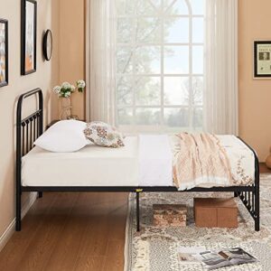 VECELO Metal Platform Bed Frame, Mattress Foundation with Headboard & Footboard,No Box Spring Needed,Twin Size