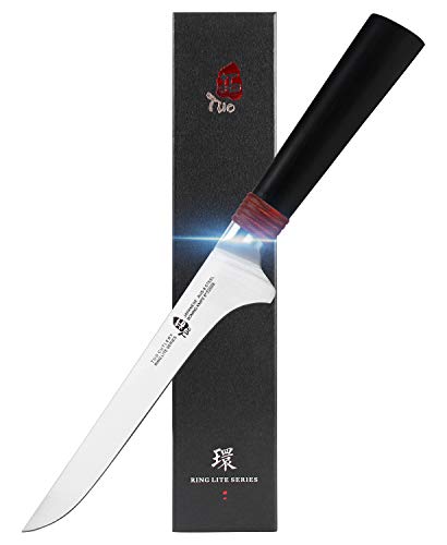 TUO Boning Chef Knife 6 inch Fillet Knife Flexible Kitchen Knife for Fish Chicken and Poultry Cooking Knives, AUS-8 Stainless Steel with Ergonomic Handle Gift Box, Ring Lite Series