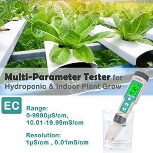 Digital Salinity Tester for Salt Water - Aquarium Salinity Meter with ATC, IP67 Waterproof, 0-200 PPT Large Range Multi-Parameter Tester for Seawater, Fish Tank, Hydroponics