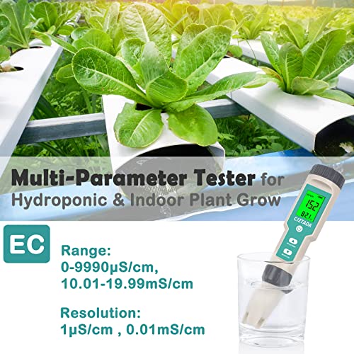 Digital Salinity Tester for Salt Water - Aquarium Salinity Meter with ATC, IP67 Waterproof, 0-200 PPT Large Range Multi-Parameter Tester for Seawater, Fish Tank, Hydroponics