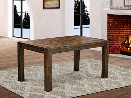 East West Furniture Dining CN6-07-T Wood Kitchen Table Rectangular Tabletop and 60 x 36 x 30-Distressed Jacobean Finish