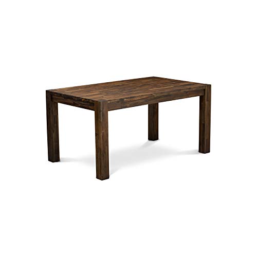 East West Furniture Dining CN6-07-T Wood Kitchen Table Rectangular Tabletop and 60 x 36 x 30-Distressed Jacobean Finish