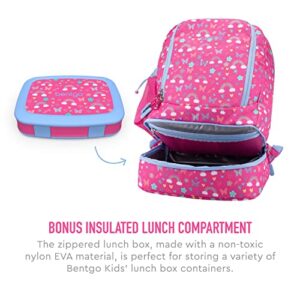 Bentgo 2-in-1 Backpack & Insulated Lunch Bag Set With Kids Prints Lunch Box (Rainbows and Butterflies)