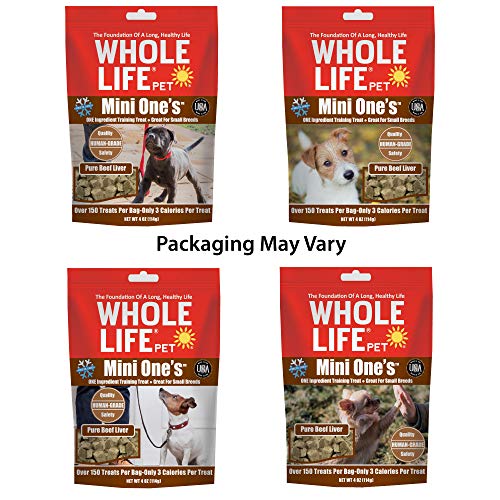 Whole Life Pet Mini Ones - Beef Liver Treats for Small Dogs or Training Treats for Any Size Dog, Human Grade, One Ingredient, Made in The USA