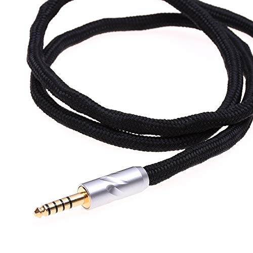 GAGACOCC Black sleeve 8 Cores Headphone Upgrade Silver Plated Cable 2x 2.5mm plug For Hifiman HE1000 HE400S He400i HE-X HE560 Oppo PM-1 PM-2 (1.8m (6feet), 4.4mm balance)