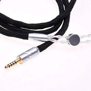 GAGACOCC Black sleeve 8 Cores Headphone Upgrade Silver Plated Cable 2x 2.5mm plug For Hifiman HE1000 HE400S He400i HE-X HE560 Oppo PM-1 PM-2 (1.8m (6feet), 4.4mm balance)