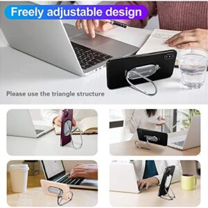 Foldable Cell Phone Stand for Desk, Adjustable Cellphone Ring Holder Finger Kickstand for Office Desktop & Magnetic Car Mount, Rotatable Multi-Angle Hand Grip for iPhone 14 and Smartphones Back Case