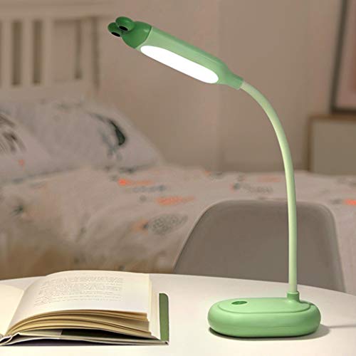 Eye-Caring Charging Plug-in Desk Lamp LED Eye Protection USB Button Dimming Can Adjust The Table Lamp In All Directions for Study and Work Office lamp (Color : Green)