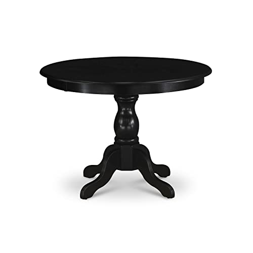 East West Furniture Dinner HBT-ABK-TP Dining Room Table Round Tabletop and 42 x 29.5-Black Finish