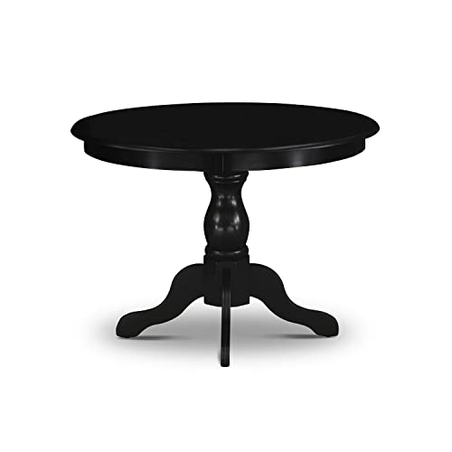 East West Furniture Dinner HBT-ABK-TP Dining Room Table Round Tabletop and 42 x 29.5-Black Finish