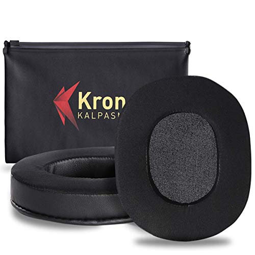 Krone Kalpasmos Replacement Earpads Bundle for Turtle Beach-Stealth/Audio Technica ATH -M/HyperX/Sony/SteelSeries/Sennheiser(Lists Inside) 2 Sets(Black + Cooling-Gel)