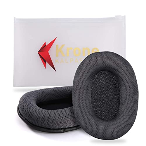 Krone Kalpasmos Replacement Earpads Bundle for Turtle Beach-Stealth/Audio Technica ATH -M/HyperX/Sony/SteelSeries/Sennheiser(Lists Inside) 2 Sets(Black + Cooling-Gel)