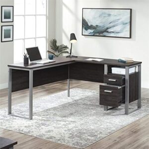 Sauder Rock Glen L-Desk, L: 59.84" x W: 57.32" x H: 29.65", Blade Walnut Finish