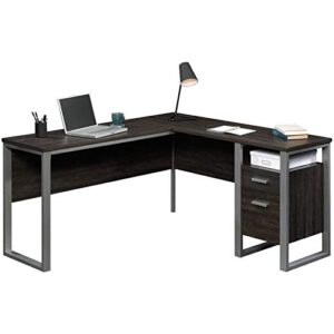 Sauder Rock Glen L-Desk, L: 59.84" x W: 57.32" x H: 29.65", Blade Walnut Finish