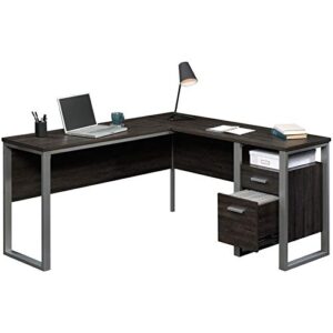 Sauder Rock Glen L-Desk, L: 59.84" x W: 57.32" x H: 29.65", Blade Walnut Finish