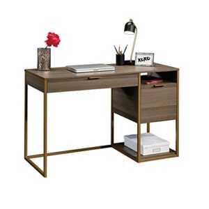 Sauder International Lux Single Pedestal Home Office Desk, L: 47.48" x W: 20.00" x H: 29.72", Diamond Ash Finish