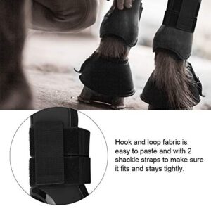 Zerodis Horse Leg Guard, 2 Pair PU Shell Horse Front Back Leg Guard Boot Wrap Protective Boots Horse Fly Protection Leg Guards Set During Jump(M Black)