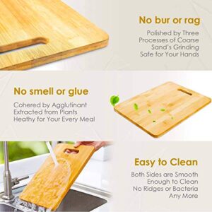 Bulfyss Large Natural Bamboo Wood Chopping Cutting Board For Kitchen Vegetables, Fruits & Cheese, Bpa Free, Eco-Friendly, Anti-Microbial Standard Natural Bamboo Standard Natural Bamboo