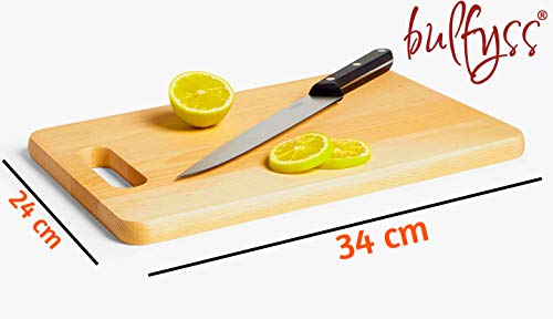 Bulfyss Large Natural Bamboo Wood Chopping Cutting Board For Kitchen Vegetables, Fruits & Cheese, Bpa Free, Eco-Friendly, Anti-Microbial Standard Natural Bamboo Standard Natural Bamboo