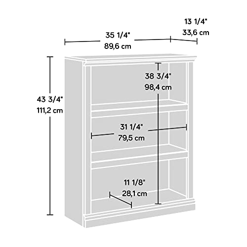 Sauder Miscellaneous Bookcase, L: 35.28" x W: 13.23" x H: 43.78", Grand Walnut finish