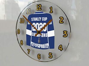 fanplastic stanley cup final winners 2020 commemorative jersey themed wall clock - lets go bolts - champions edition