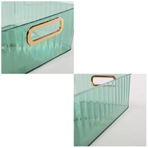 Rinboat Clear Pantry Storage Organizer Bins, Plastic Storage Organizer Bin Basket, Green, 6 Packs